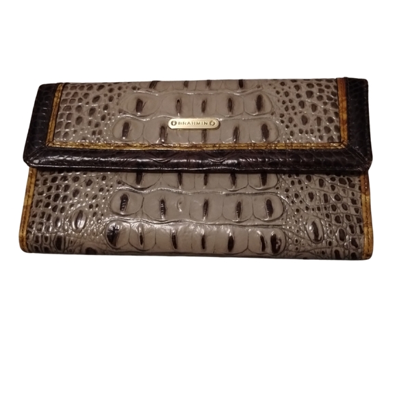 Brahmin | Bags | Brahmin Vintage Tri Fold Wallet With Check Book Case ...